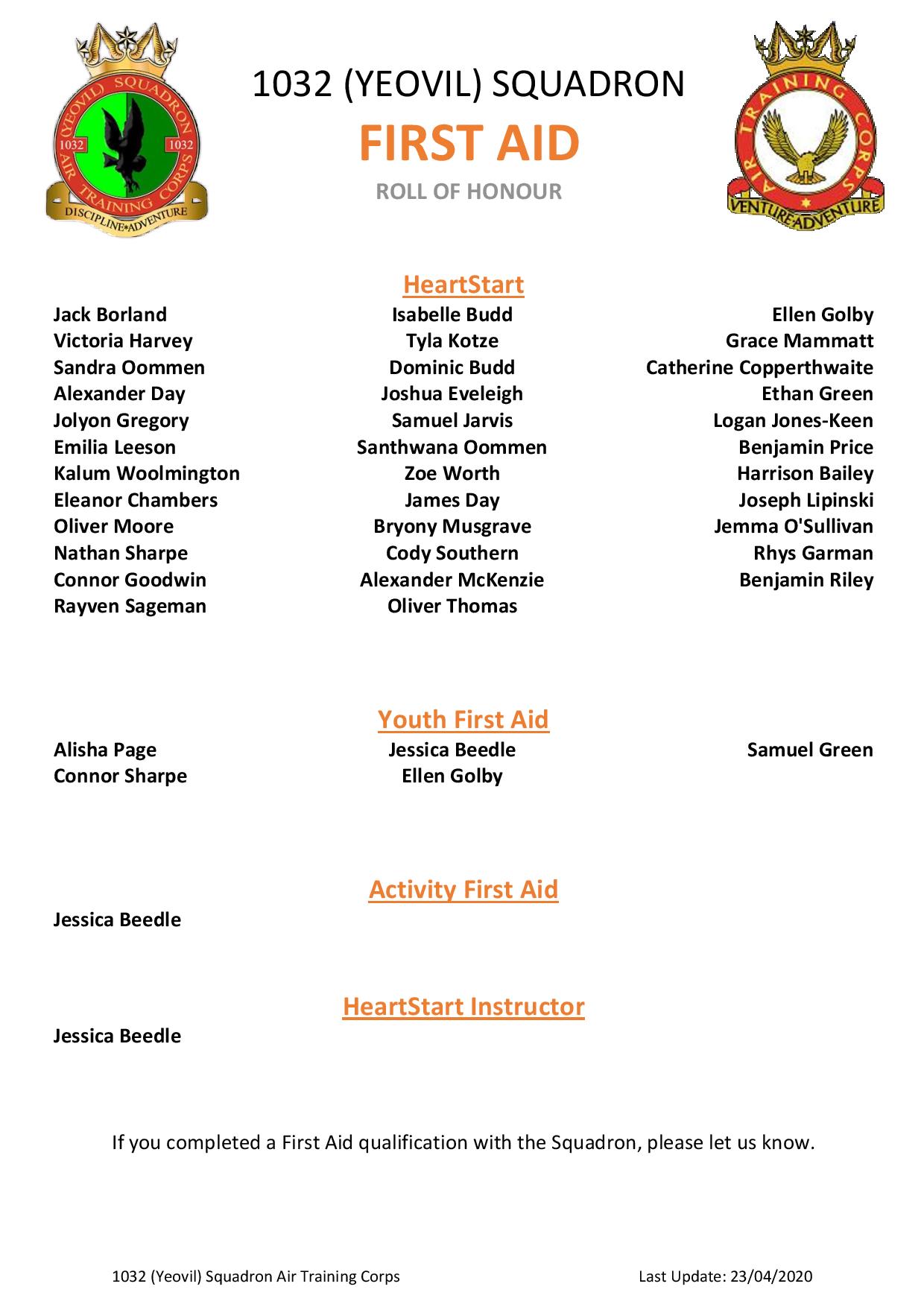 1032 (Yeovil) Squadron RAF Air Cadets